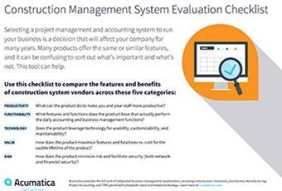 Why Construction Companies Need Cloud ERP | Acumatica Cloud ERP