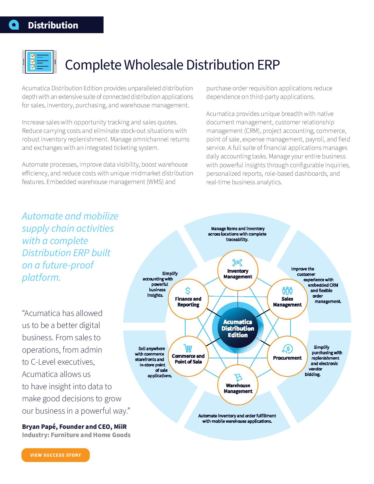 Complete Wholesale Distribution ERP | Acumatica Cloud ERP Complete Wholesale Distribution ERP | Acumatica Cloud ERP
