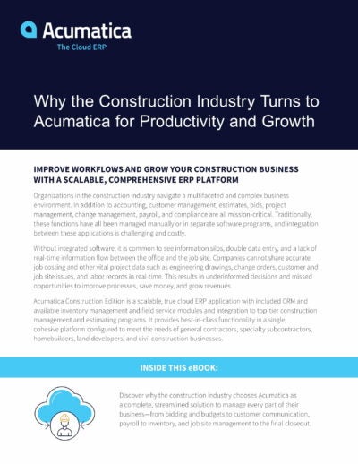 Finding the Best Construction Estimating Software | Acumatica Cloud ERP