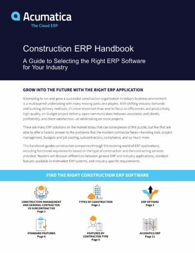 Construction Management Software | Acumatica Cloud ERP