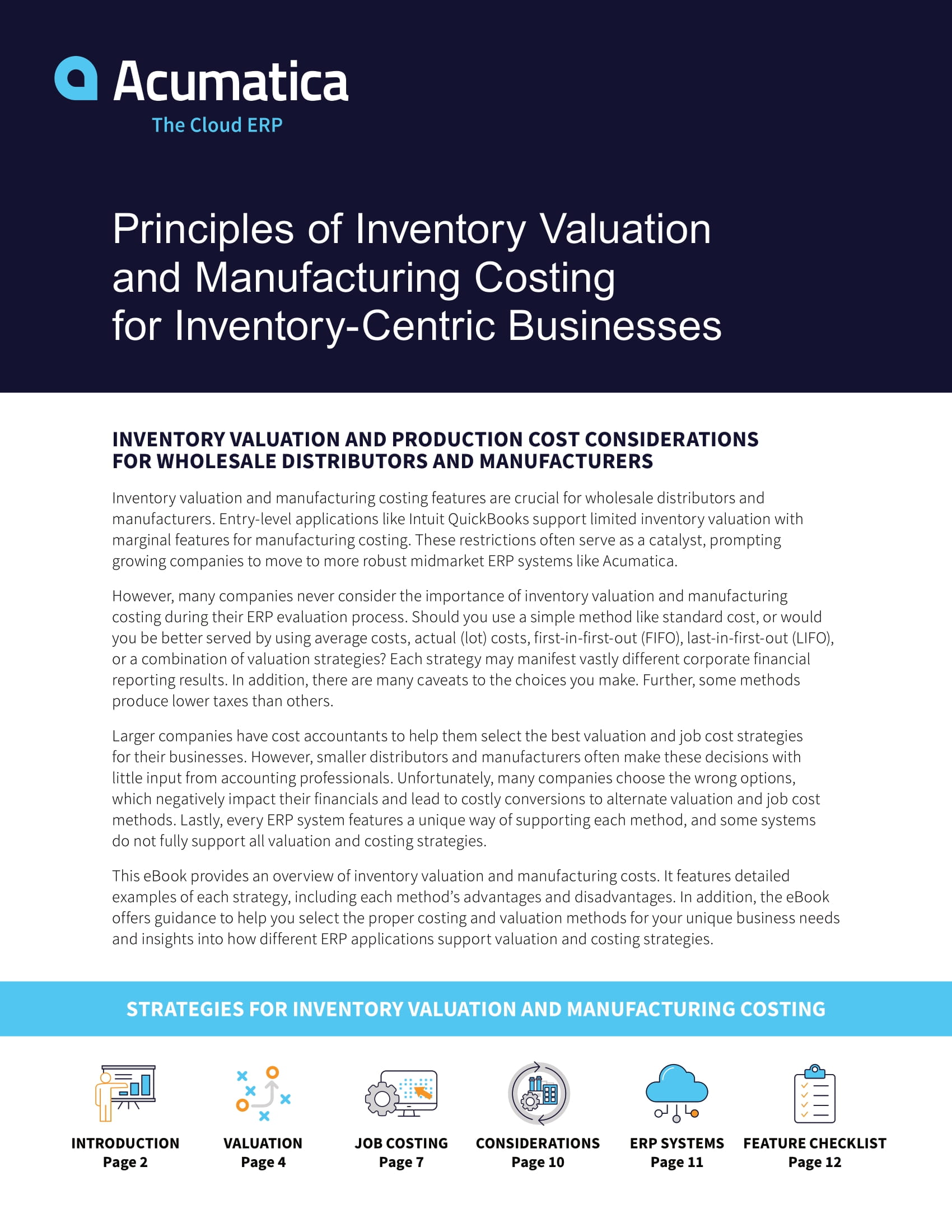 Gain Insights Into Inventory Valuation and Manufacturing Costing Strategies | Acumatica Cloud ERP