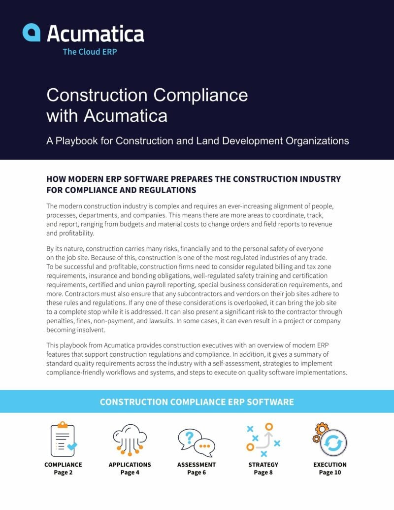 Construction ERP Software | Acumatica Cloud ERP
